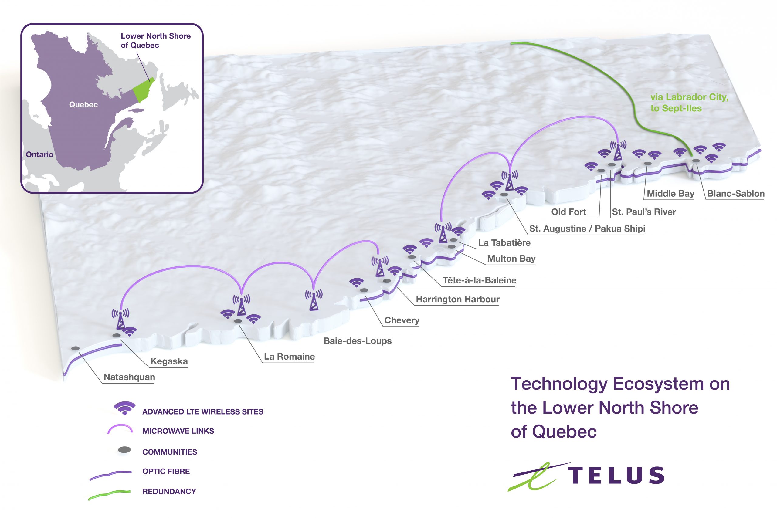 Telus delivering broadband and mobile wireless to Kegaska and La ...