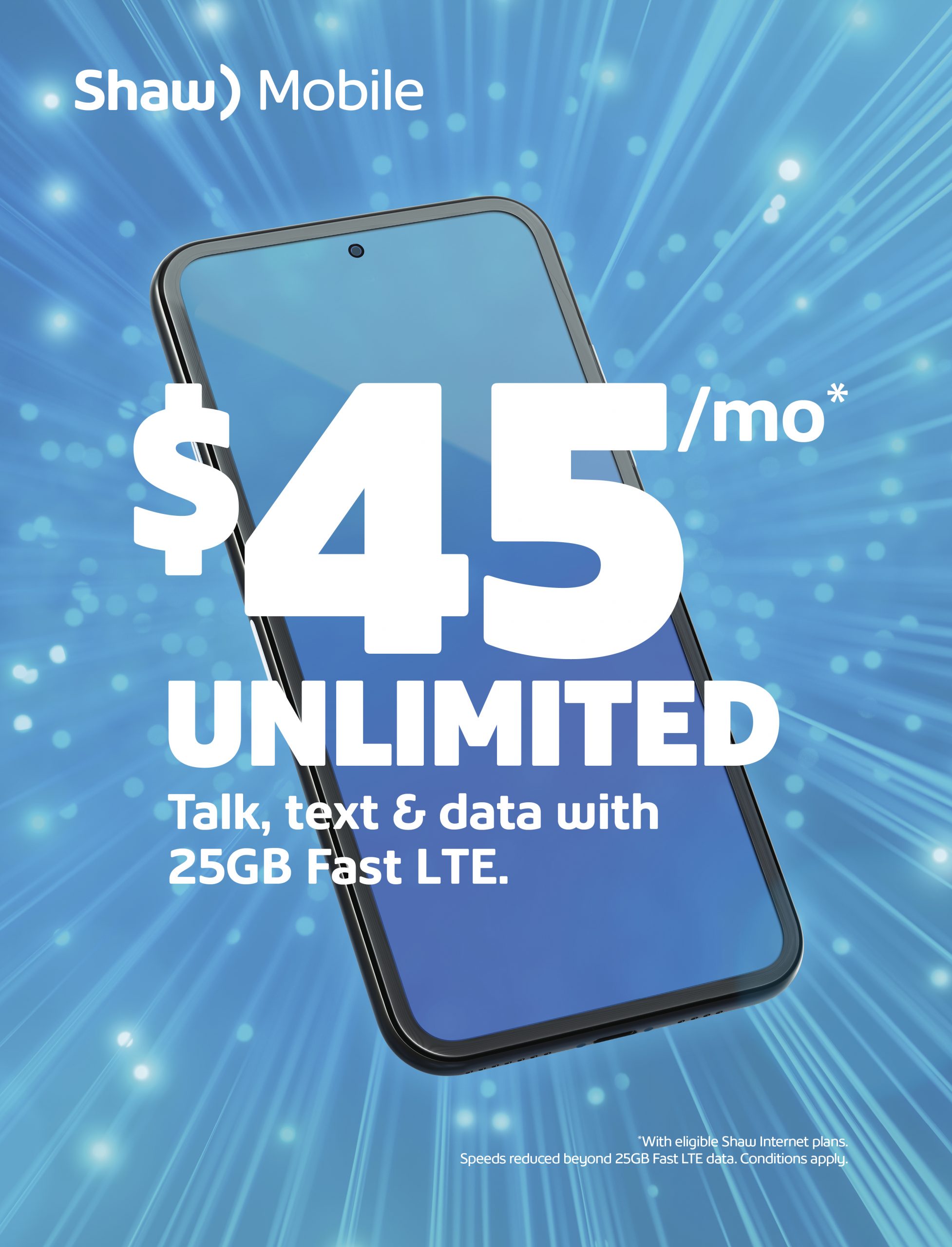 Shaw launches mobile for its wired B.C. and Alberta customers at $45 ...